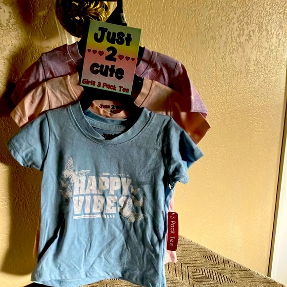 Just 2 Cute | Shirts & Tops | 3 Pack Girls Short Sleeve T Shirts 2t Nwt ...